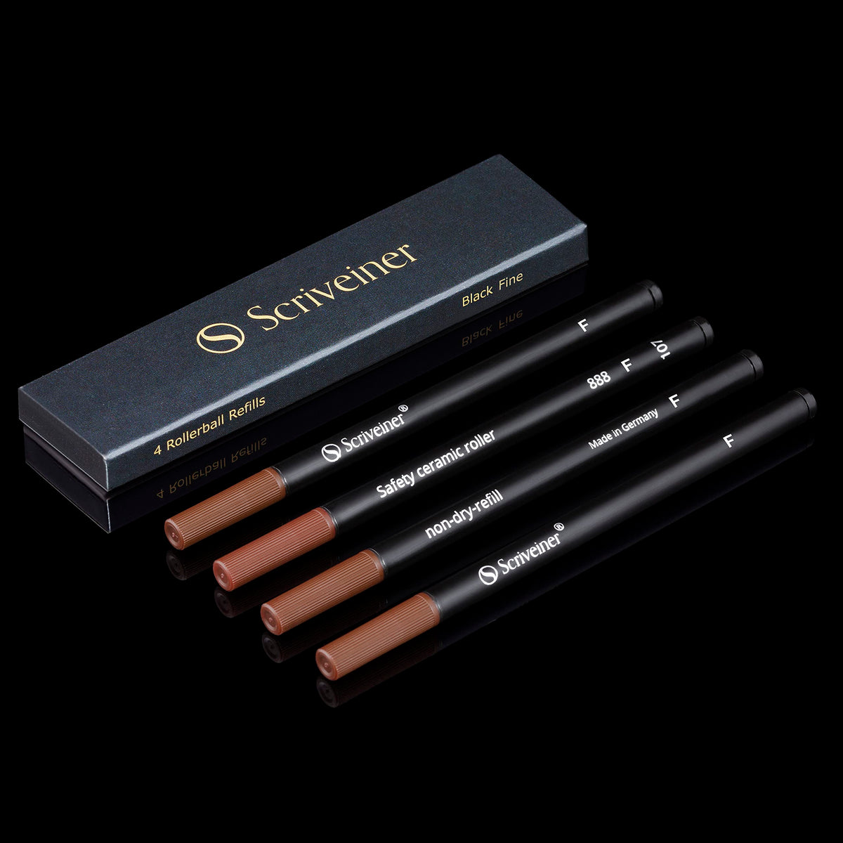 Scriveiner Black Rollerball Refill - Fine Nib